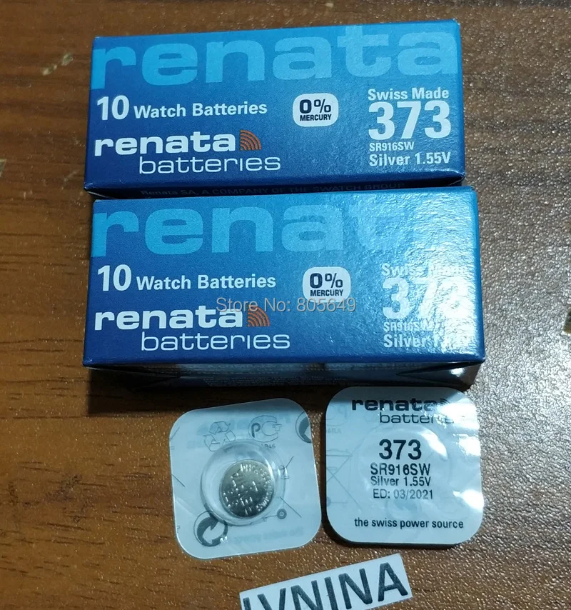 20Xrenata Silver Oxide Watch Battery 373 SR916SW 916 1.55V 100% ...