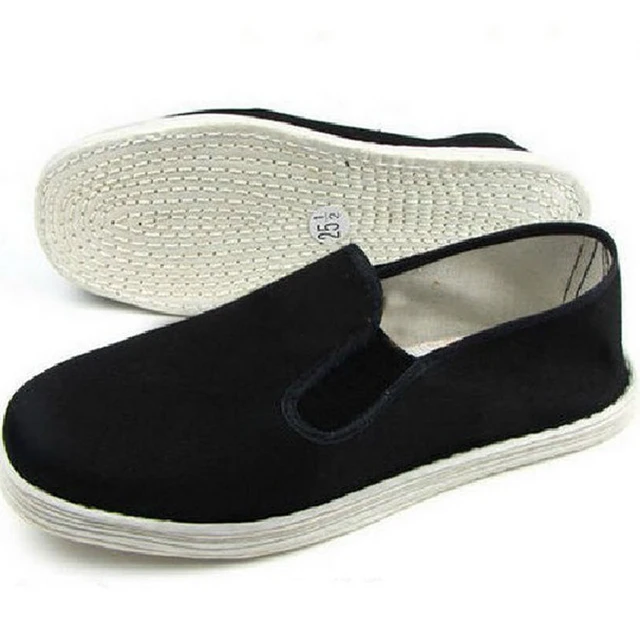 Tai ji dijahit Tangan Katun Sepatu Kain Tradisional Cina Kung Fu Wing ...
