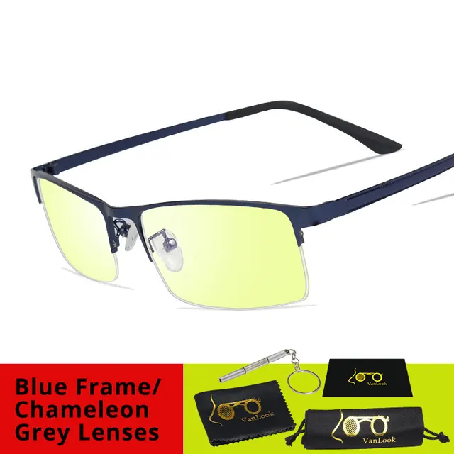 Photochromic Sunglasses Chameleon Lens Yellow Blue Light Blocking ...
