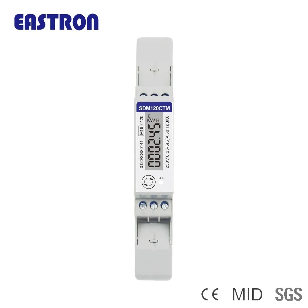 SDM120CT M RS485 kwh,kvarh,U,I,P,Q,PF,Hz,dmd Measurement, DIN rail CT ...