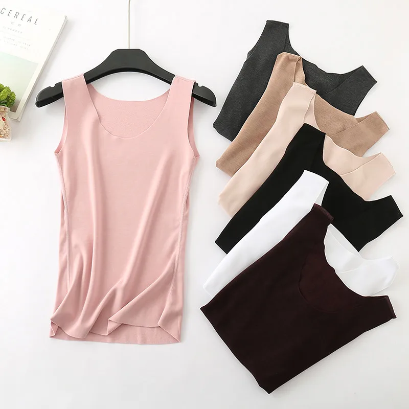 2018 Women Autumn Winter Tanks Warm Velvet Thick Tank Female Slim ...