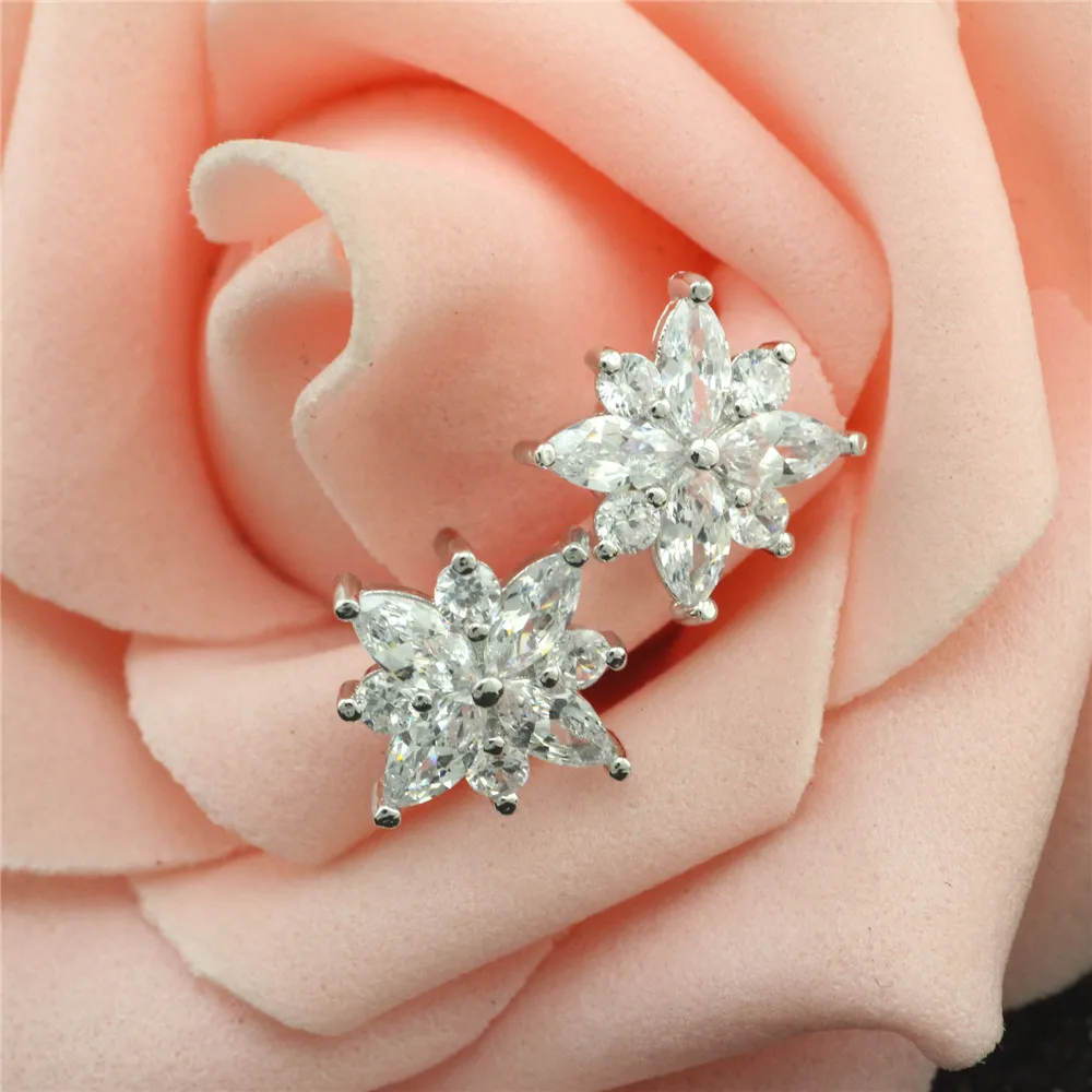 925 sterling silver earrings Super luxury zircon silver earrings ...