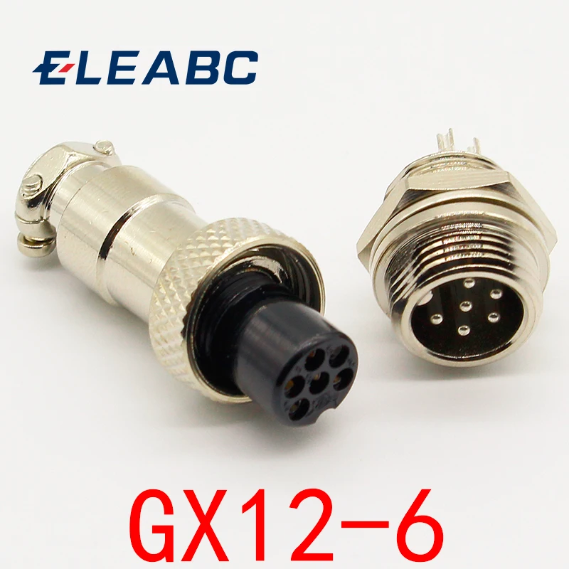 1pcs Gx12 6 Pin Male & Female 12mm Wire Panel Connector Aviation Plug ...