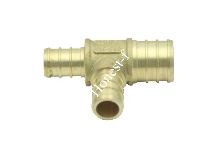 LTWFITTING Lead Free 3 4 X 1 2 X 1 2 Reducing PEX Tee Brass Crimp