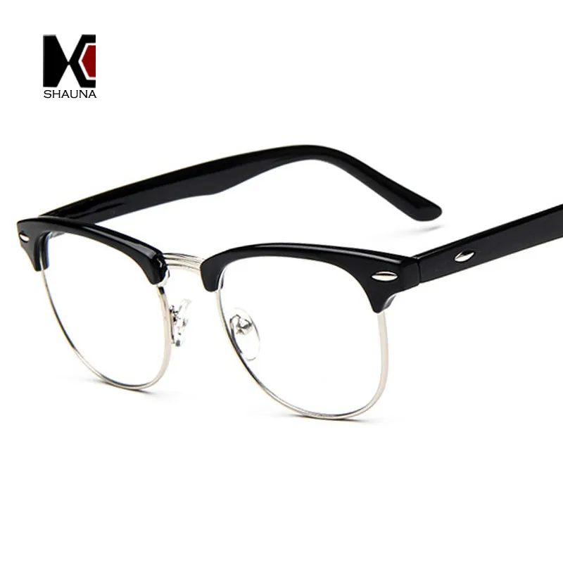 Buy Shauna Vintage Men Retro Style Black Frame Plain Glasses Fashion Women Nail