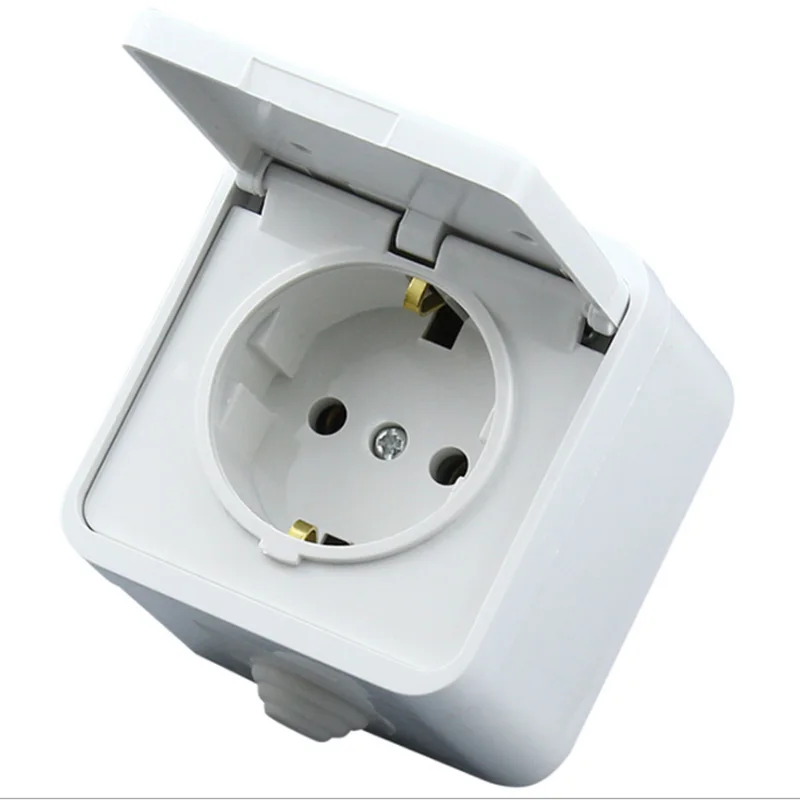 Waterproof Dust proof Outdoor External Wall Power Socket, 16A EU ...