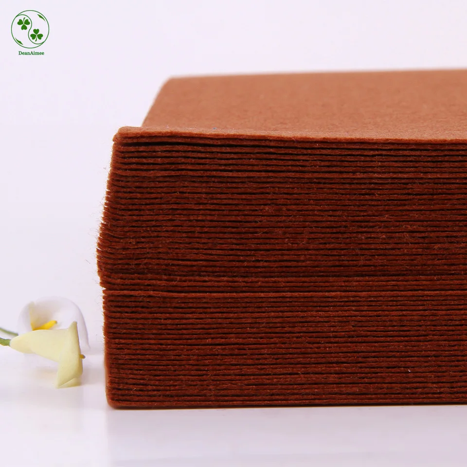 Eco Friendly Brown Color DIY Polyester Felt Fabric 1MM Thick Squares ...