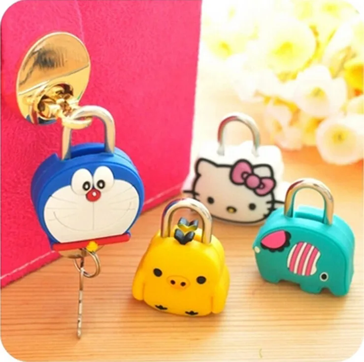 Trendy Mini Cute Cartoon Animal Soft Small Lock For Keys Novelty Metal ...