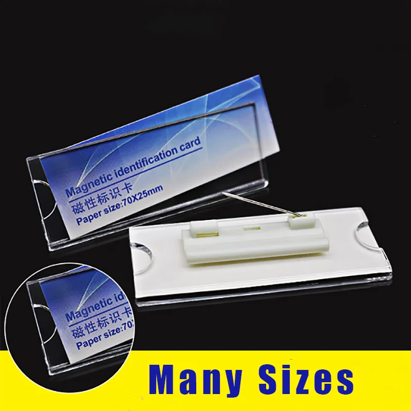 30pcs Acrylic Magnetic Id Tag Magnet Card Name Badge Holders For Work ...