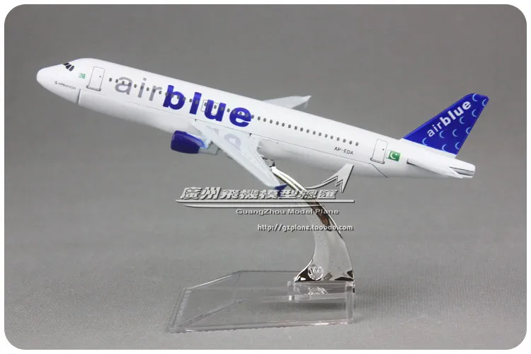 16cm Metal Plane Model Air Romanian Air Blu Airlines A320 AP EDA Airbus ...