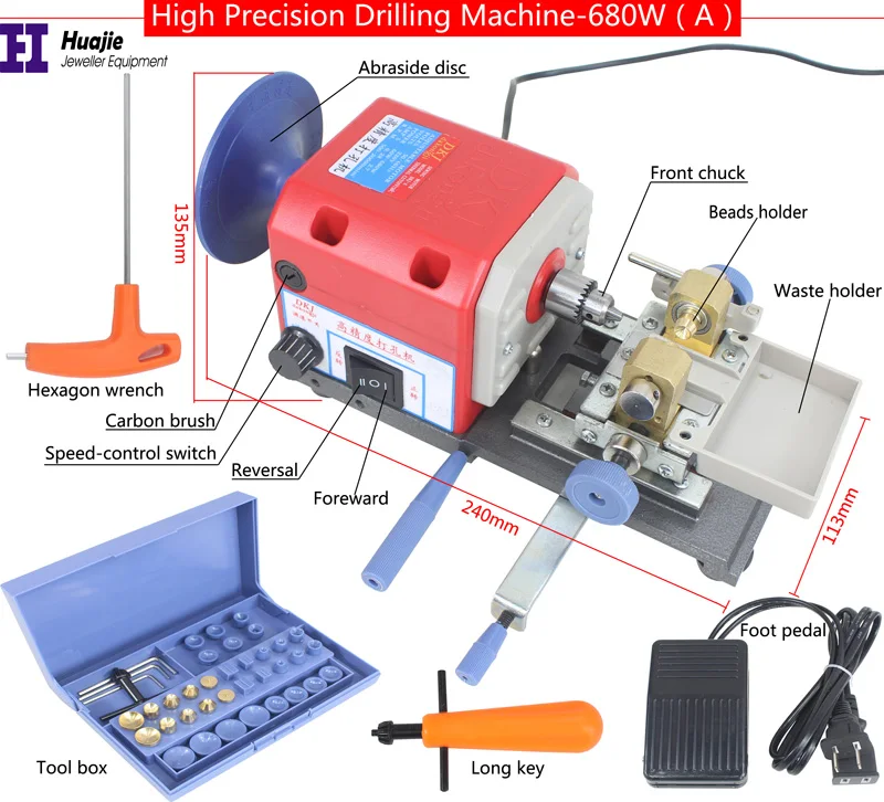 NEW-RED-Stone-Pearl-Drilling-Machine-Jewelry-Making-Equipments-Beading ...