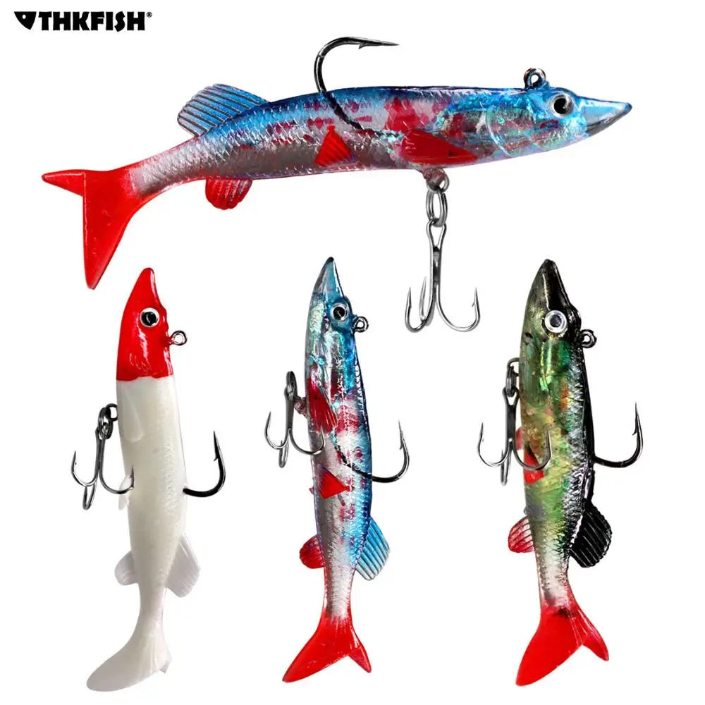 2pcs/lot Pike Soft Swimbait 12cm 28g/1oz Shad Fishing Wobbers T tail ...