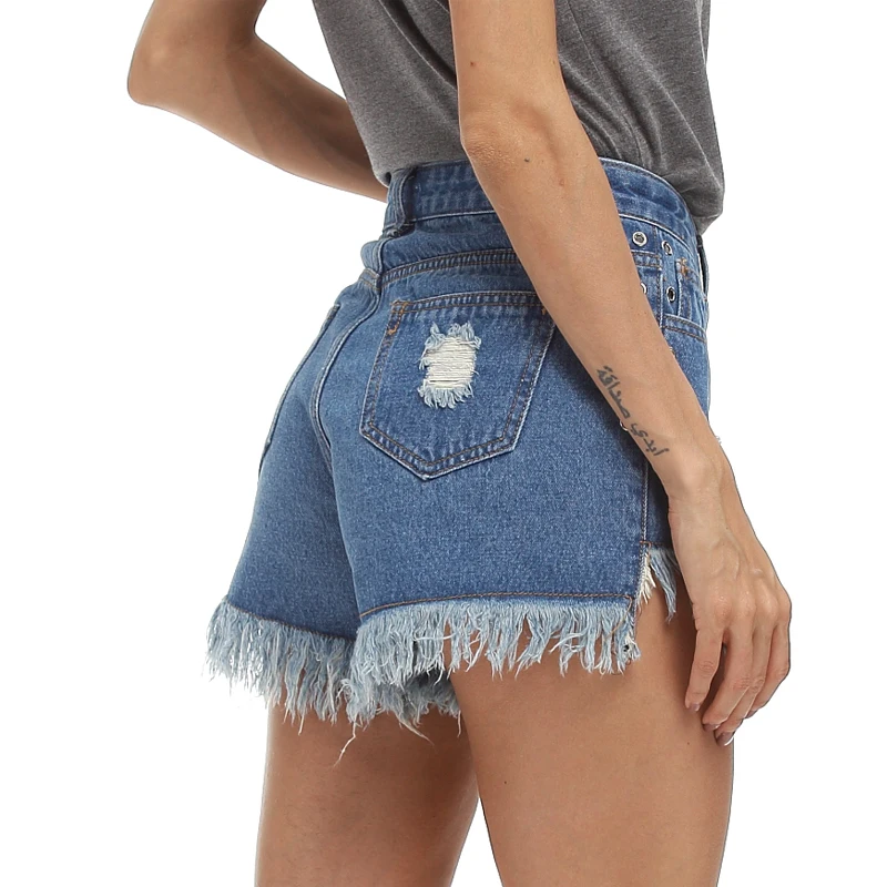 Denim Shorts New 2018 Summer Women Fashion Vintage Tassel Ripped Loose