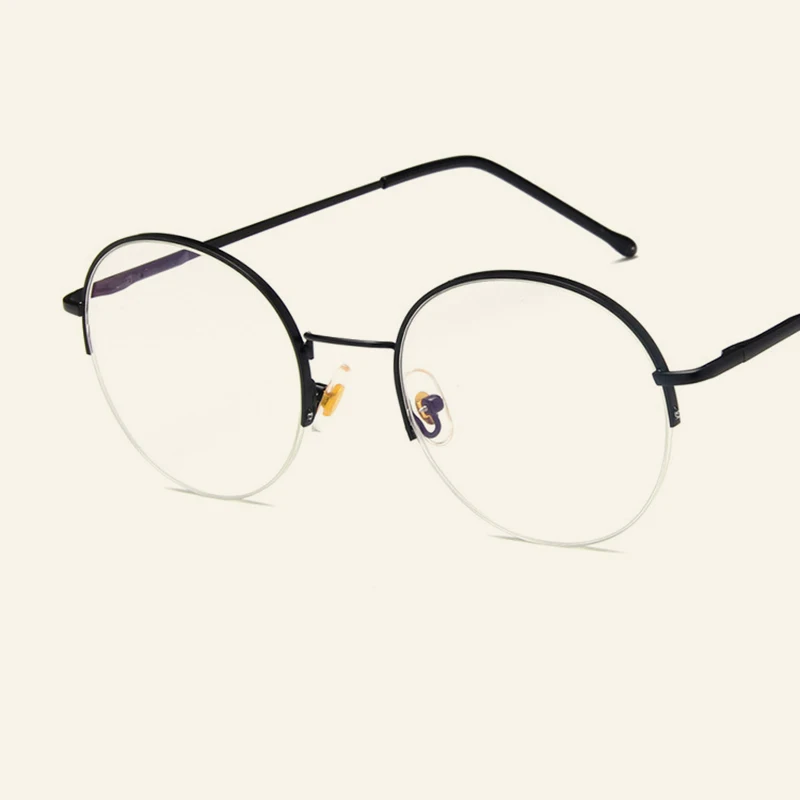 Round Half Frame Vintage Artistic Glasses Frames Trendy Myopia Optical Frame Excellent Clear