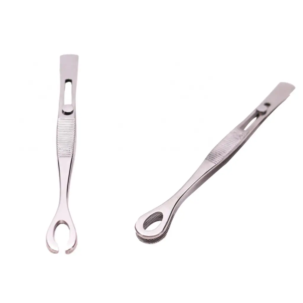 Round End Body Tattoo Piercing Supply Forceps Clamps Stainless Steel ...