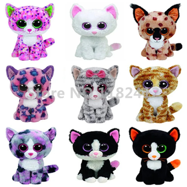 TY Beanie Boos Cat Plush Animals Big Eyes Cashmere Sophie Pepper Lindi ...