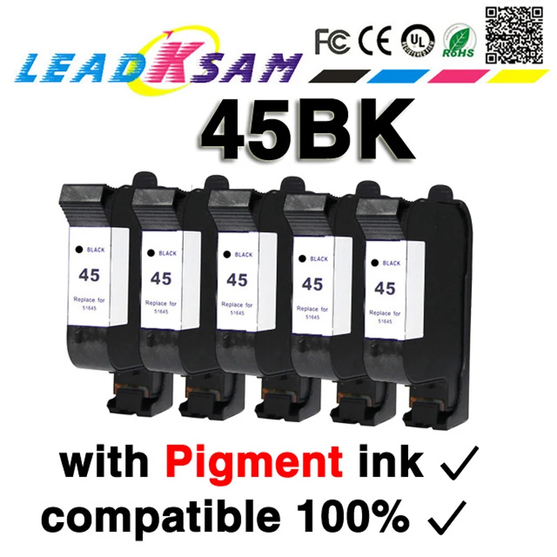 With pigment Ink Cartridge 51645A Replace For HP45 for hp 45 compatible ...