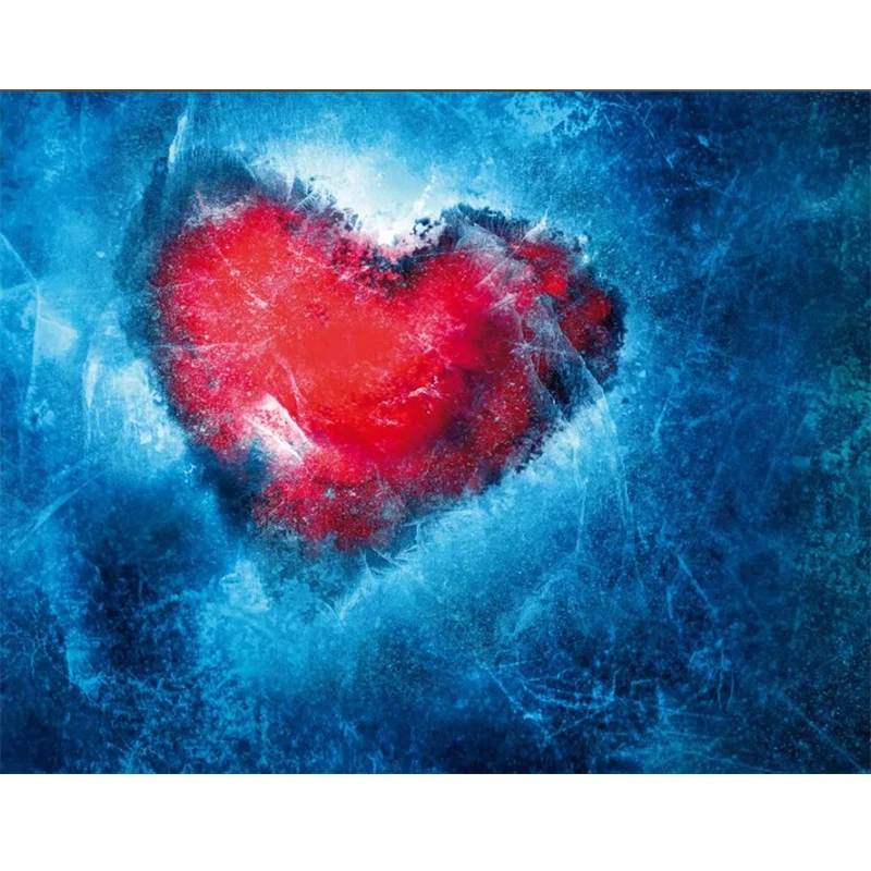Frozen red heart 5D DIY hand made diamond mosaic embroidery painting ...