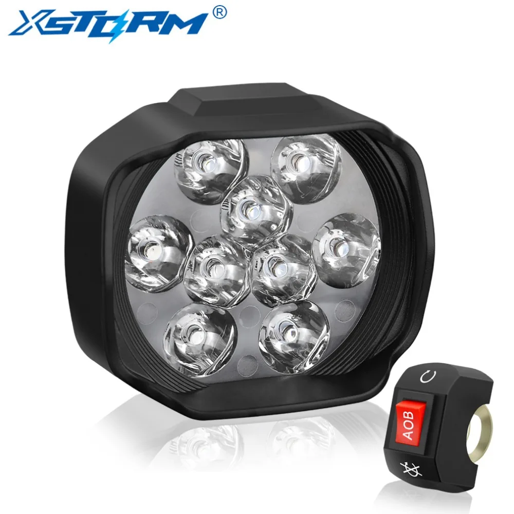 Universal Motorcycle Led Headlight Spotlight 27w 2500lm 6000k White