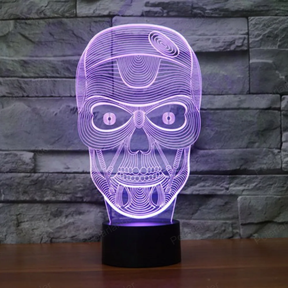 Decoration Lamp Halloween Party decor Skull shape Night Light 3D Lights ...