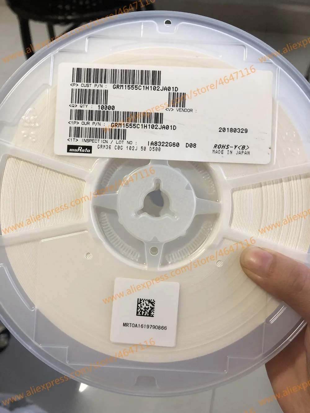 무료 배송 10000PCS/plates NEW GRM1555C1H102JA01D 0402 1nF(102) 5% 50V COG ...