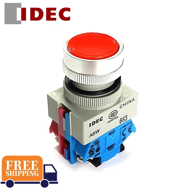 5PCS IDEC สวิทช์ ABW 22มม.ABW110 ABW111 ABW101 G R B Y 1NC 1NO Self ...