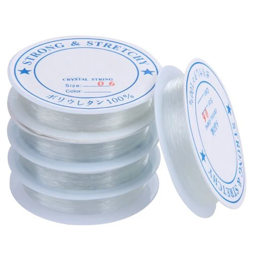 5X Rolls Transparent Elastic Rubber Thread 0.6mm DIY|threading thread ...