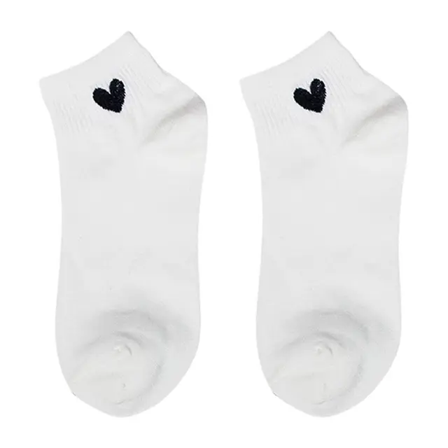 Cotton Women’s Socks with Lovely Hearts Print