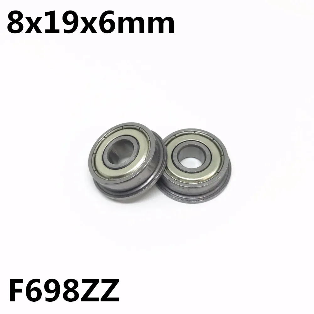 10pcs F698zz 8x19x6 Mm Flange Bearings Deep Groove Ball Bearing High ...