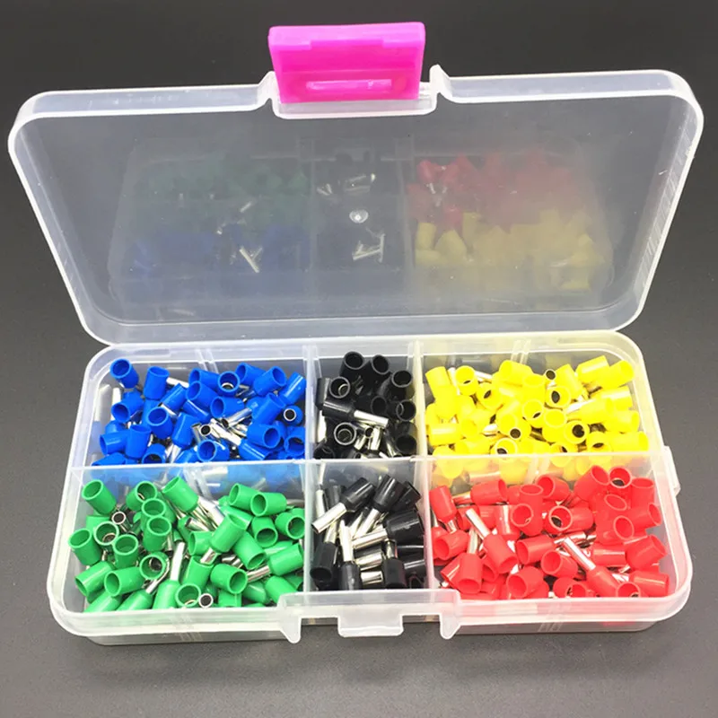 250pcs/pack E2508 Tube Insulating Terminals 2.5mm2 Insulated Cable Wire ...