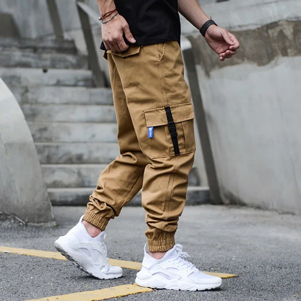 Pantalones Cargo con múltiples bolsillos para hombre, Jeans de estilo urbano americano, Color ...