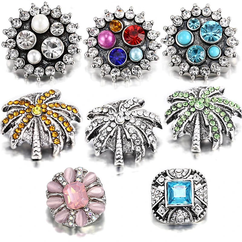 10pcs/lot Multilayer Crystal Snap Jewelry Mix Snap Buttons Fit 18mm ...