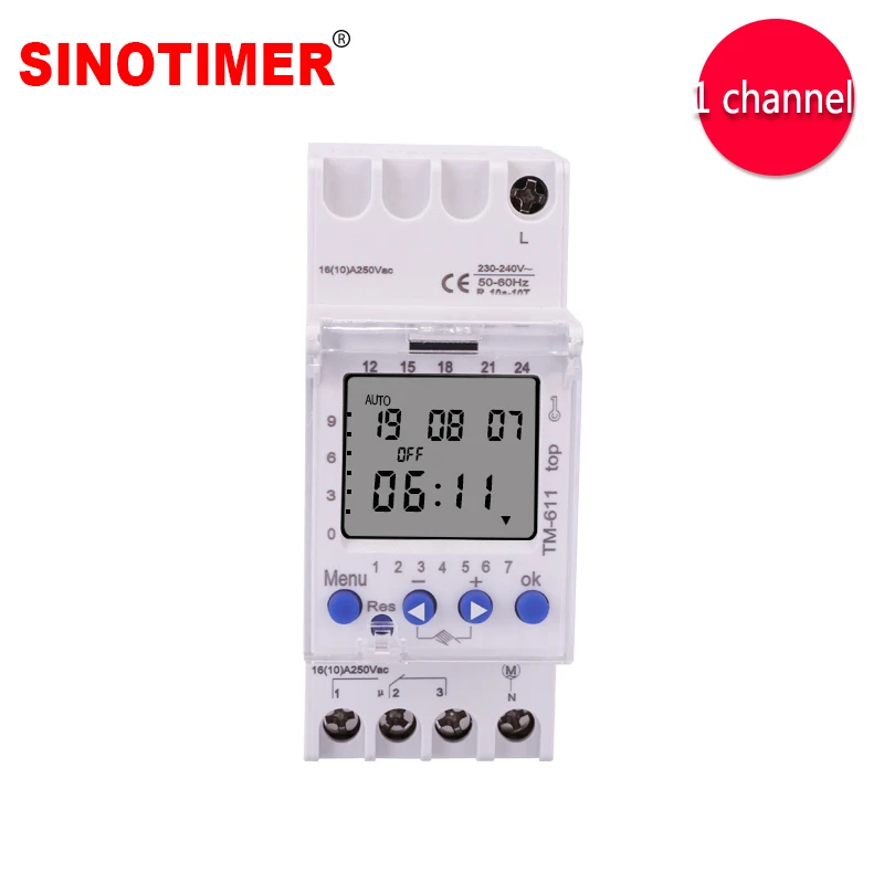 One Channel 7 Days 24hrs Programmable Electronic Digital Time Switch ...