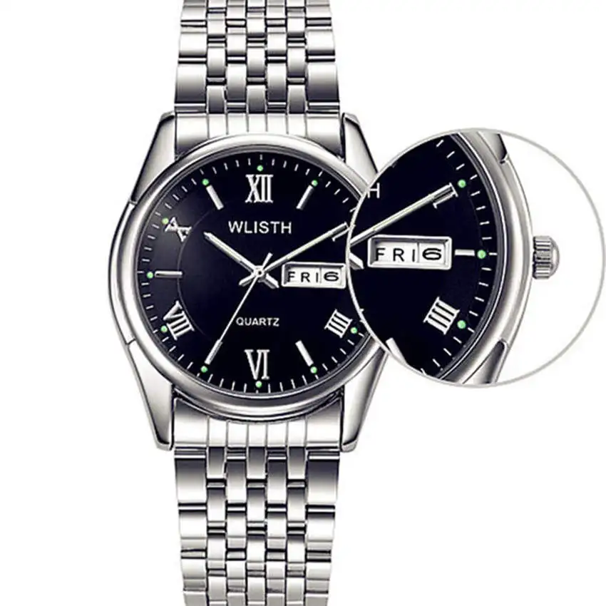 Wlisth Men Watch Watchband Stainless Cteel Wrist Watch Male Fashion ...