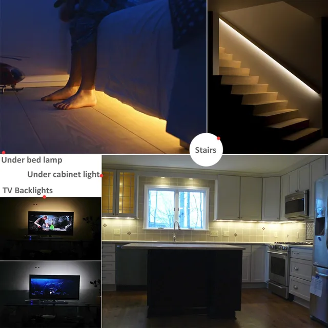 SENSKY DC5V Motion Sensor Strip Lights USB Rechargeable