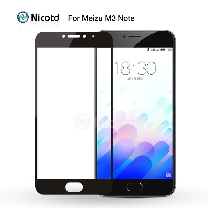 Никотд полное покрытие закаленное стекло для meizu M6 Note M5 M5S M5C Защита экрана для meizu M3 ...