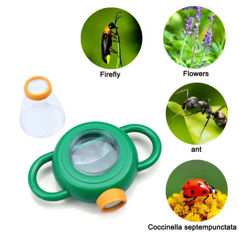1Pcs Two Way 4X Magnifier Bug Insect Observation Viewer With Spider ...