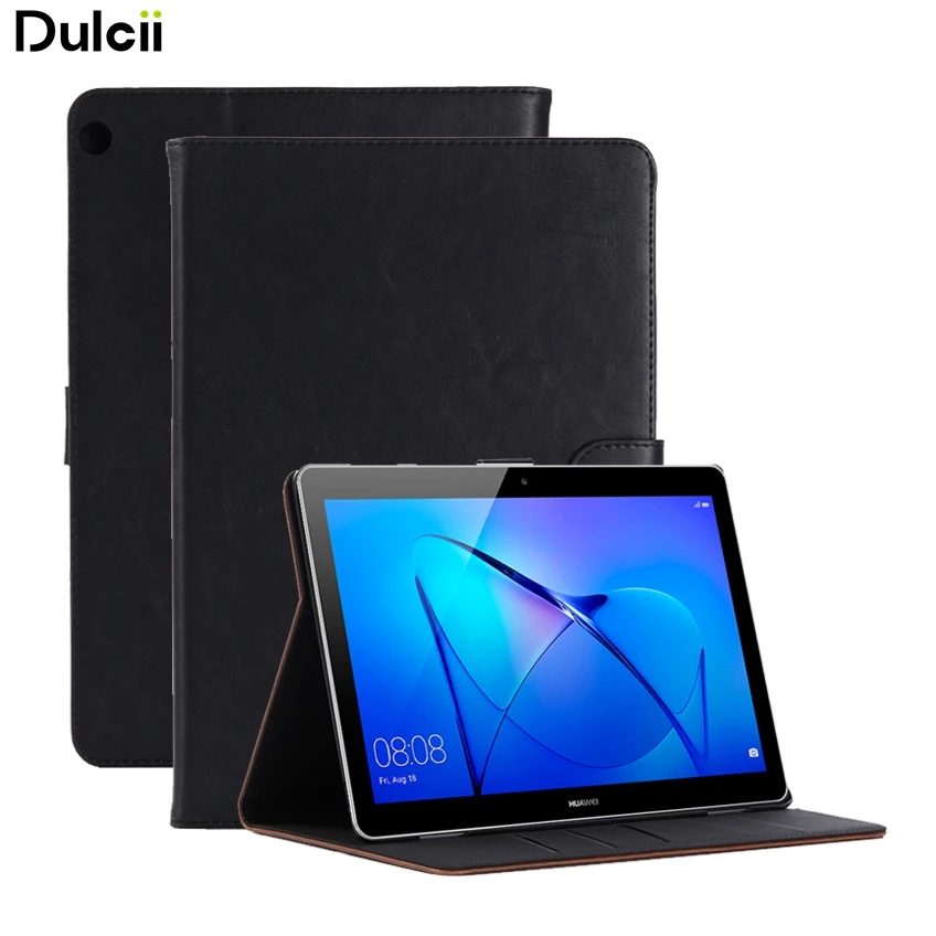 Dulcii for Huawei MediaPad T3 10 Cover Retro Style Crazy Horse PU ...
