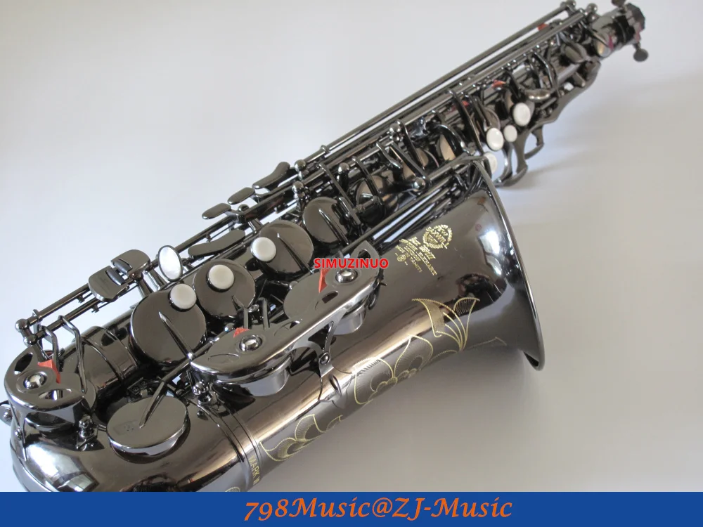 Black Nickel Eb Alto Saxophone High F# With-white Pearl Buttons ...
