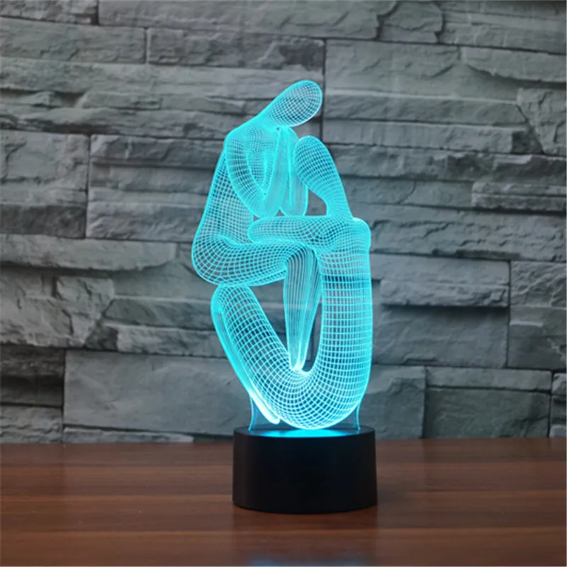 Led toys 2019 Action figures new abstract person 7 color 3D lamp LED ...
