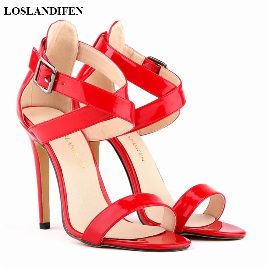 Sandalias-coreanas-de-charol-para-mujer-zapatos-de-tac-n-alto-con ...