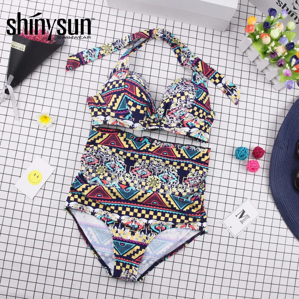 Shinysun New High Waist Retro Floral Print Swimsuit Sexy Bikini ...