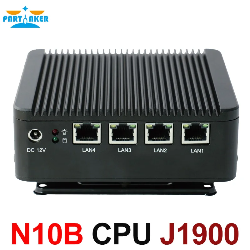 Partaker Fanless Pfsense Mini PC J1900 Quad Core 4*Intel WG82583 ...