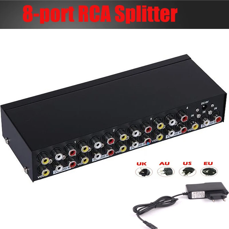 Car 4 Way Composite Rca Video Splitter Distribution