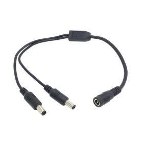 DC 5.5mm Jack Power Female Barrel to 2 Male Power Plug Barrel Connector ...