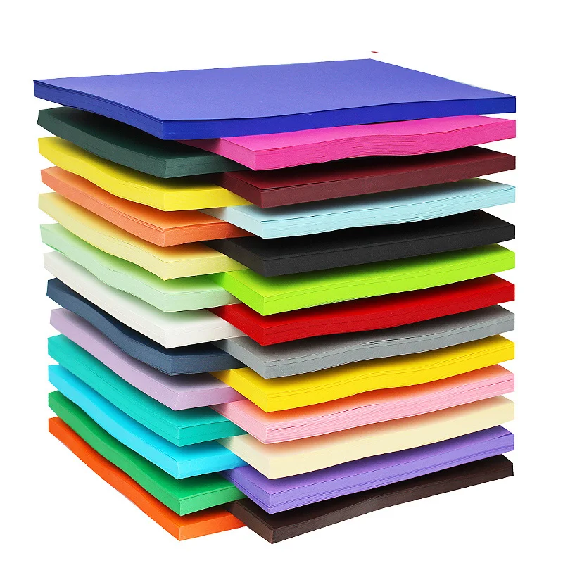20colors 100pcs A4 size Hard Color Paper DIY Craft Toy Kids Rainbow ...