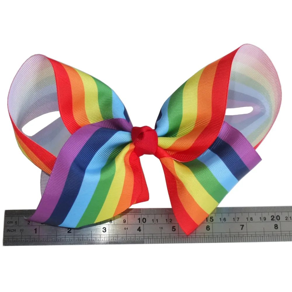8 Inch Extra Large Rainbow hair bow Hair clips Teen Girl hair ribbon ...