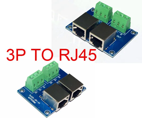 40pcs fast shipping DMX512 3pin Terminal Adapter connector to RJ45,3P ...