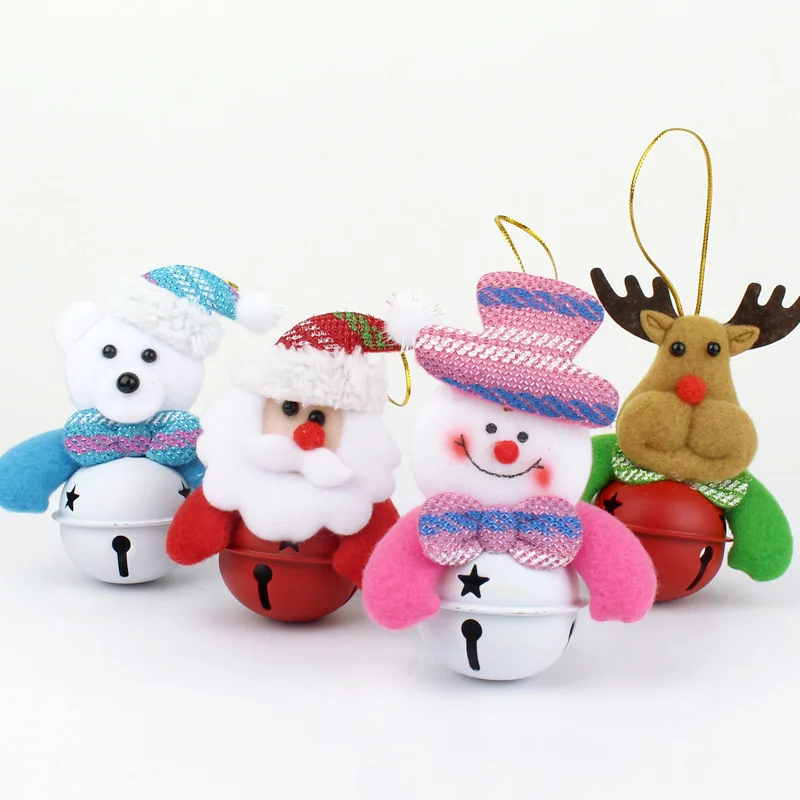 1Set 4pcs Christmas Bell Santa Claus Dolls Hanging Drop Christmas Tree ...