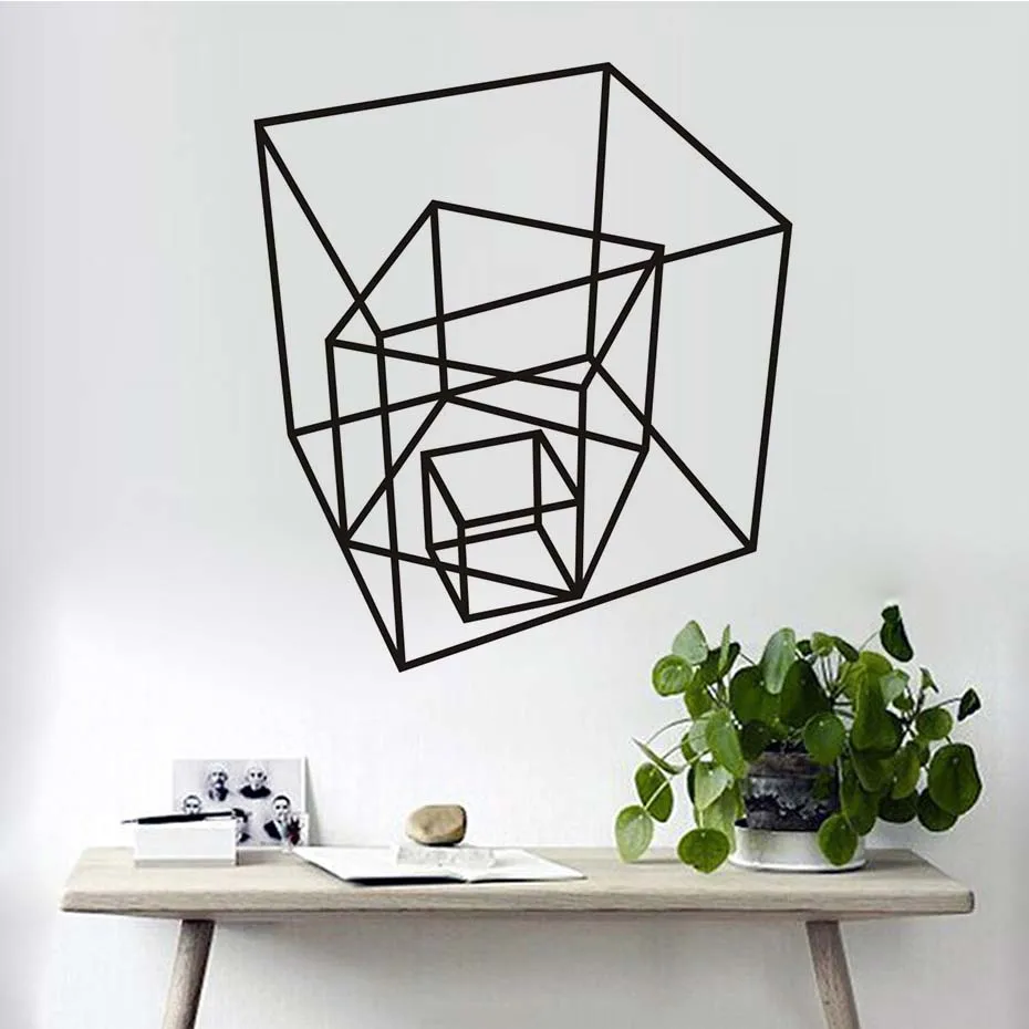 Creative Geometric Shapes DIY Wall Sticker For Living Rooms Bedroom ...